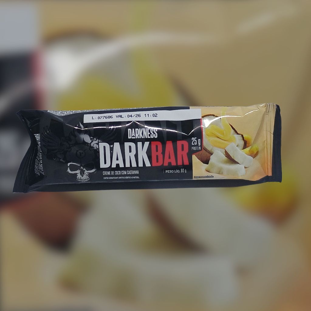 Dark Bar Barra de Proteína sabor Creme de Coco com Castan...