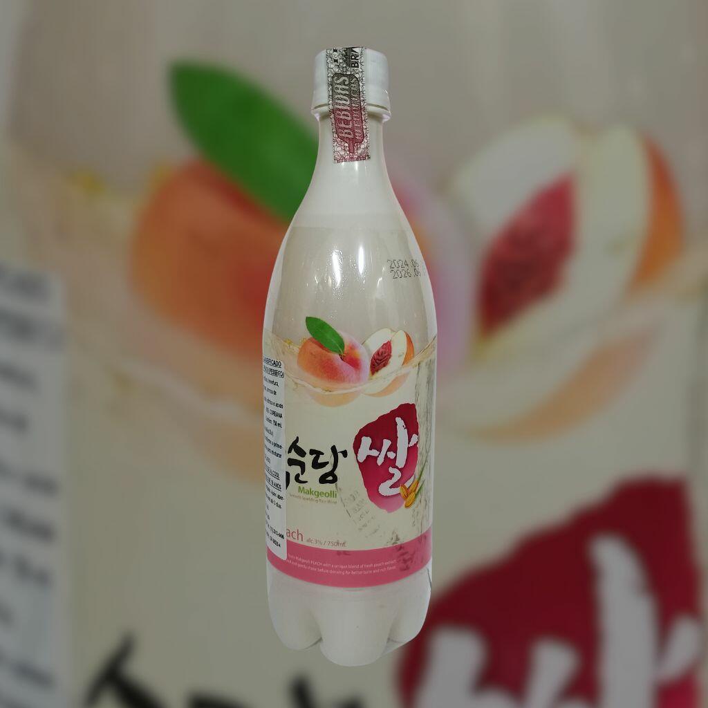 Makgeolli Rice Sabor Pêssego 750ml. - Kazu Dooces